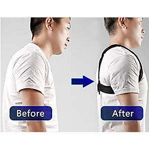 Posture Corrector, Ergonomic Back Straightener Brace for Men and Women for Clavicle Support and Providing Pain Relief from Neck, Back and Shoulder (Black)