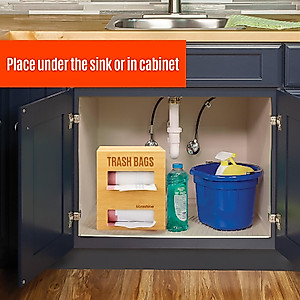 Libreshine 2 In 1 Extra Large Trash Bag Dispenser Roll Holder, Fits Costco Large Roll of Garbage Bag Storage Organizer, Wall Mount Bamboo Trash Bag Holder for 2 Rolls(2 Slots (Extra Large))