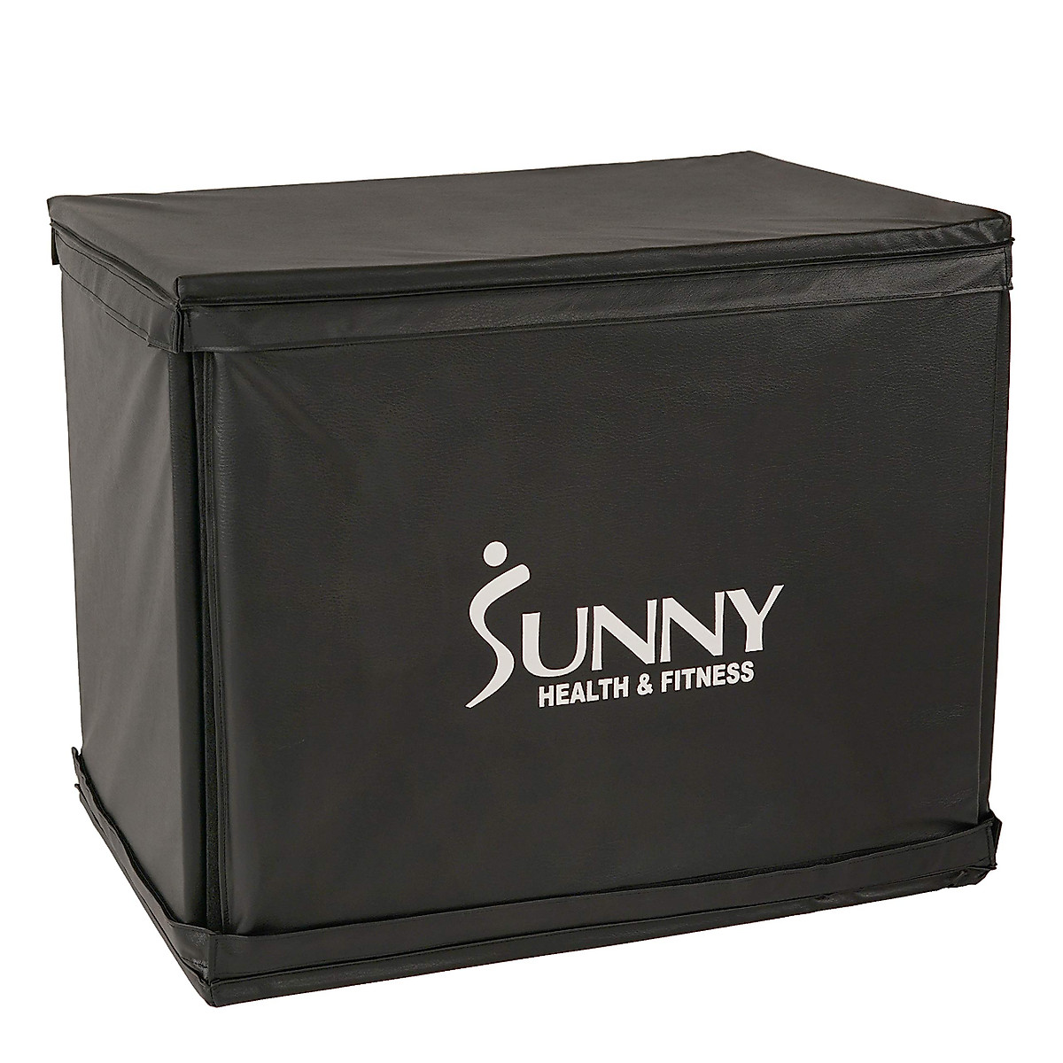 Sunny Health & Fitness Wood Plyo Box with Removable Foam Cover, 500lb Weight Capacity and 3 in 1 Height Adjustment - 30"/24"/20" for Crossfit Training and Plyometric Conditioning
