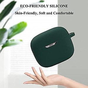 LiZHi for JBL Tune 230NC TWS Case Cover, Soft Silicone Skin Cover Shock-Absorbing Protective Case with Keychain for JBL Tune 230NC TWS True Wireless Headphone, Black