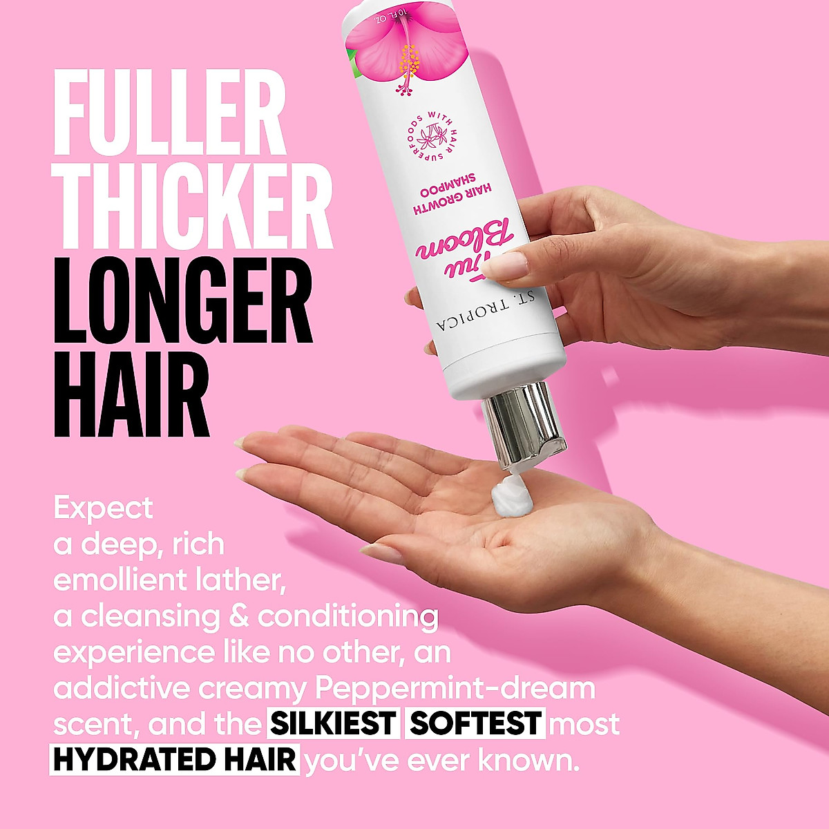 Tru Bloom Hair Growth Shampoo and Conditioner 10oz Set - To Combat Hair Loss & Hair Thinning | With Scientifically Proven ingredients like Biotin, Caffeine, Peppermint Oil, Saw Palmetto & Red Ginseng