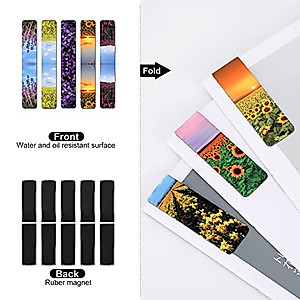MWOOT 30Pcs Flowers Magnetic Bookmarks, Magnet Reading Book Marks Set for Mother’s Day, Double-Sided Page Clips Kit, Book Markers in Bulk for Home Office School Stationery Supplies(15 Styles, 6x2CM)