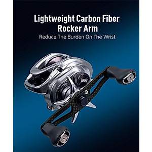 KINGDOM Baitcasting Reels Lightweight Graphite Frame Fishing Reels with Corrosion Resistant Bearings Baitcaster Reels Carbon Fiber Drag Baitcast Reels with 7.1:1 Gear Ratio Casting (right)