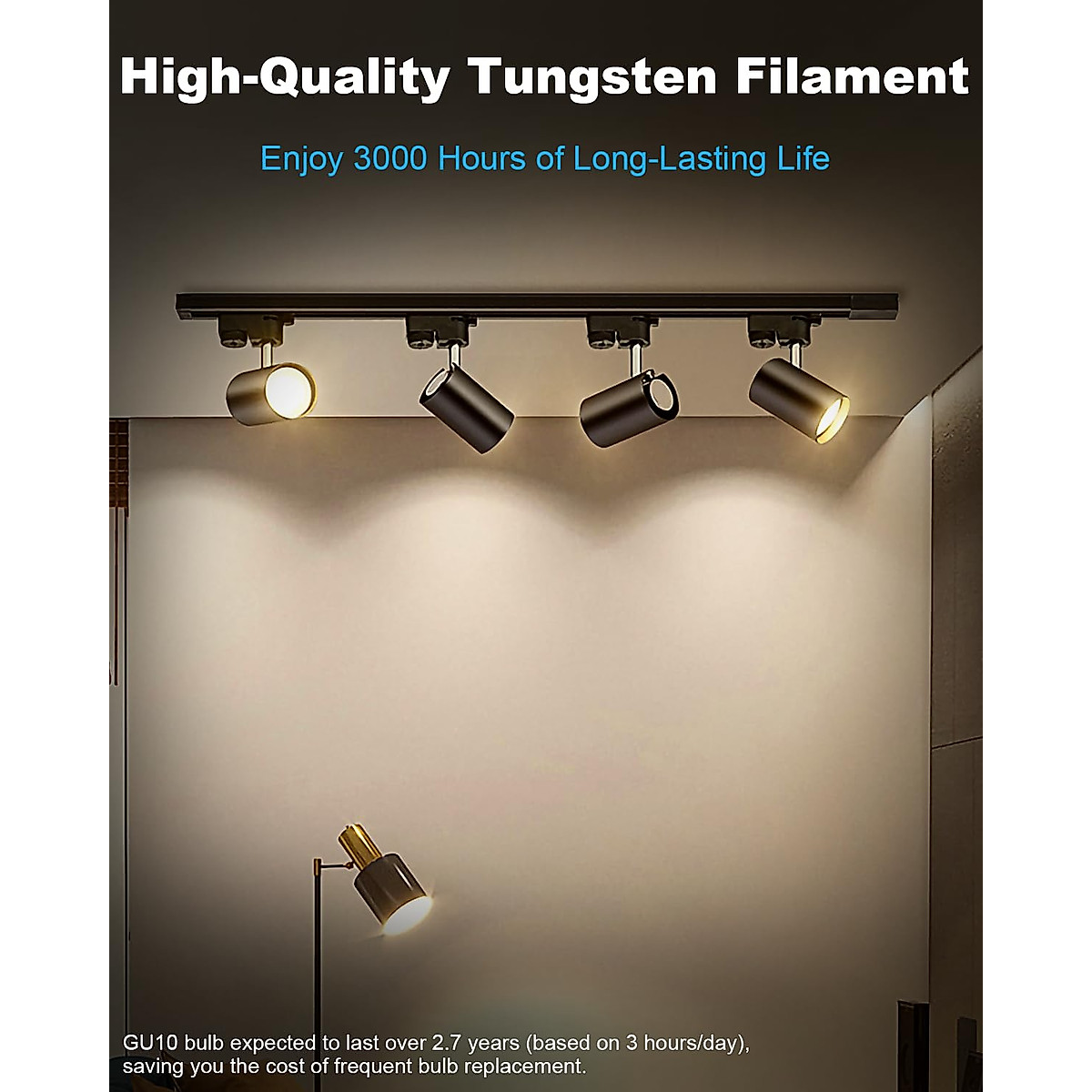 SerBion GU10 Halogen Light Bulbs, GU10+C Candle Warmer Lamp with Dimmable, MR16 120V 25W with GU10 Base for Track Light Bulbs and Range Hood Light Bulbs, Warm White, 3000+Hours Long-Lastin Pack of 6