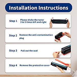 SANUNE 206X with Chip Replacement for HP 206 X 206A Toner Cartridge HP Set 4 Pack W2110X W2111X W2112X W2113X Compatible with HP Color Laser Jet Pro M255 M255dw MFP M283 M283cdw M283fdn M282nw Printer