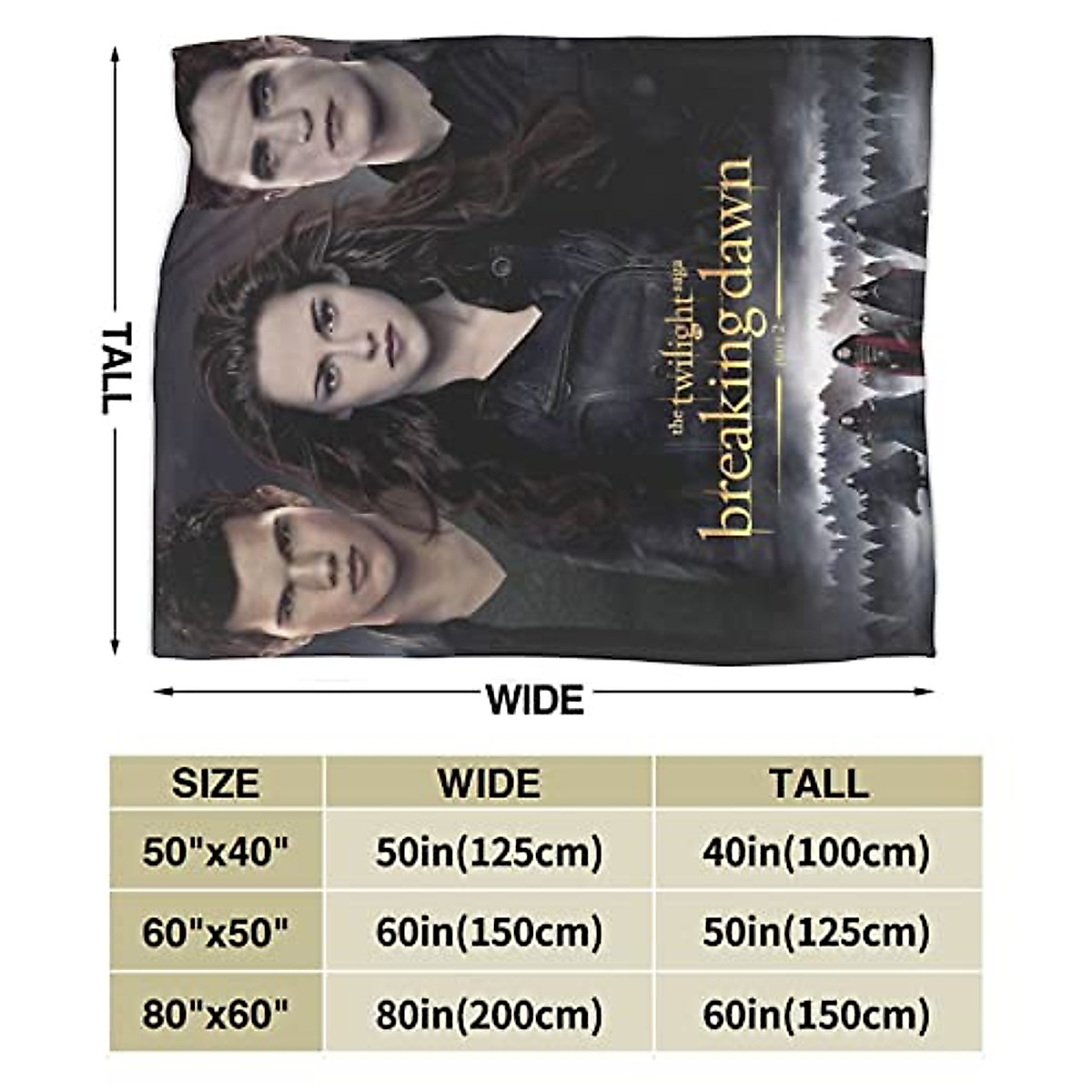 Twilight Blanket Flannel 50"X40" Blankets for Bedding Couch Sofa Living Room Throws All Season