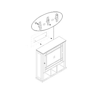 Elegant Home Fashions Neal Removable Wooden Medicine Cabinet with Mirrored Door, White