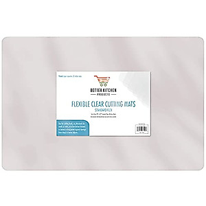 Extra Thick Flexible Frosted Clear Plastic Cutting Mats, 12" x 18", Set of 6, by Better Kitchen Products