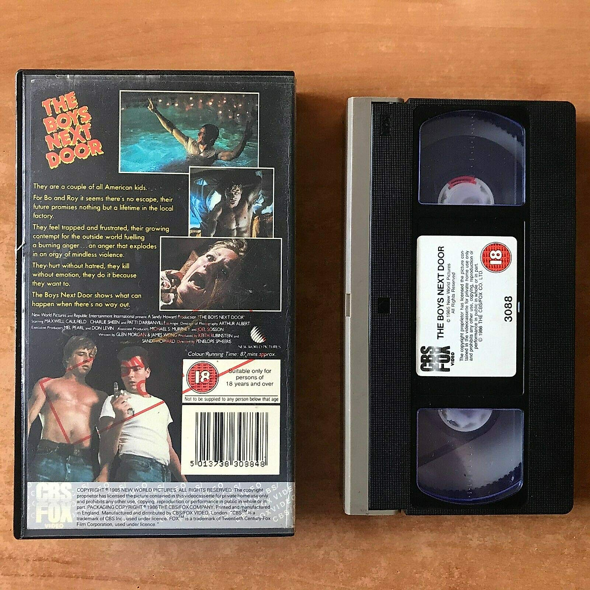 The Boys Next Door (1986); [CBS/FOX] Action - Crime Drama - Charlie Sheen - VHS