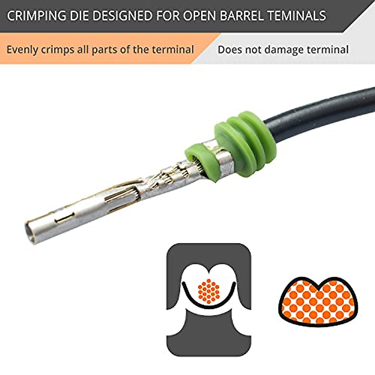 Wirefy Crimping Die for Open Barrel Terminals - 20-10 AWG