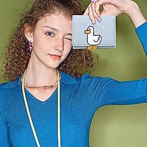 Sunwel Fashion Girls Cute 3D Duck Tri-folded Wallet Small Wallet Cash Pocket Card Holder ID Window Purse for Women (LIGHT BLUE, DUCK)