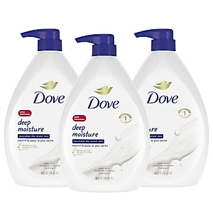 Dove Body Wash with Pump with Skin Natural Nourishers for Instantly Soft Skin and Lasting Nourishment Deep Moisture Cleanser Effectively Washes Away Bacteria While Nourishing Your Skin 34 oz 3 Count