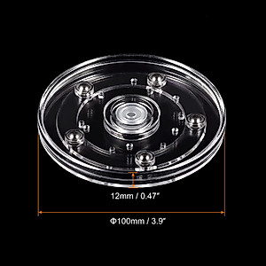 MECCANIXITY 4inch Rotating Swivel Stand with Steel Ball Bearings Lazy Susan Base Turntable for Kitchen Corner Cabinets, Clear Pack of 2