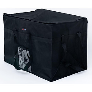 Heated Insulated Food Delivery Bag, XL Pizza Delivery Bags for Hot and cold Food,Commercial, Large Capacity Reusable Warming Bag, Black ((Insulated) Delivery Bag+ Heating Bag, 23x14)