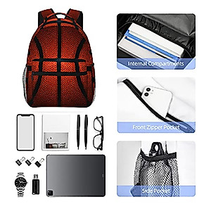 RUVNSR Basketball Backpack 16 Inch Large Capacity 3D Print Basketball Ball Sport Casual Daypack Travel School Bag Gym For Gifts Girls Boys Kids Adults