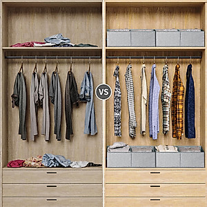 DIMJ Trapezoid Storage Bins, 3 Packs Large Closet Baskets, Foldable Fabric Baskets for Clothes, Baby Toiletry, Toys, DVDs, Books