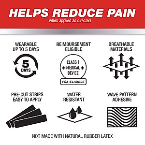 Mueller Sports Medicine Typhoon Kinesiology Therapeutic Tape, Pre-Cut I-Strips, Black, 20 Count