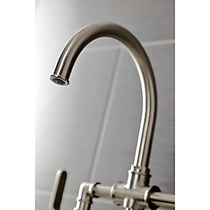 Kingston Brass KS2338KL Whitaker Bridge Kitchen Faucet, Brushed Nickel