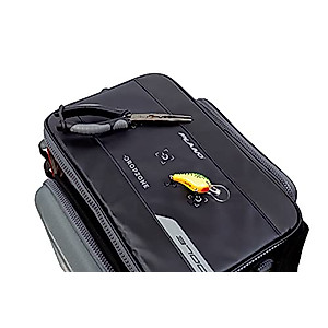 Plano KVD 3700 Signature Series Tackle Bag, Black with Red Accents, Water-Resistant TPE Coated Fabric, Premium Customizable Fishing Storage, Soft Tackle Bag