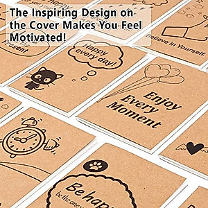 feela 15 Pack A6 Kraft Notebooks, 15 Designs Cute Mini Pocket Notebooks and Journals, Lined Motivation Small Journal Notebook Notepad Bulk for School Supplies Women Taking Memos, 4.1X5.8 in, 80 Pages
