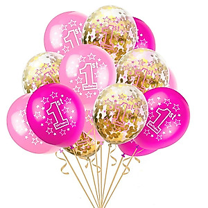 Nvetls 1st Birthday Decorations for Girls and Boys Birthday Decorations Party Balloons Set Baby Girl and Baby Boy (Pink)