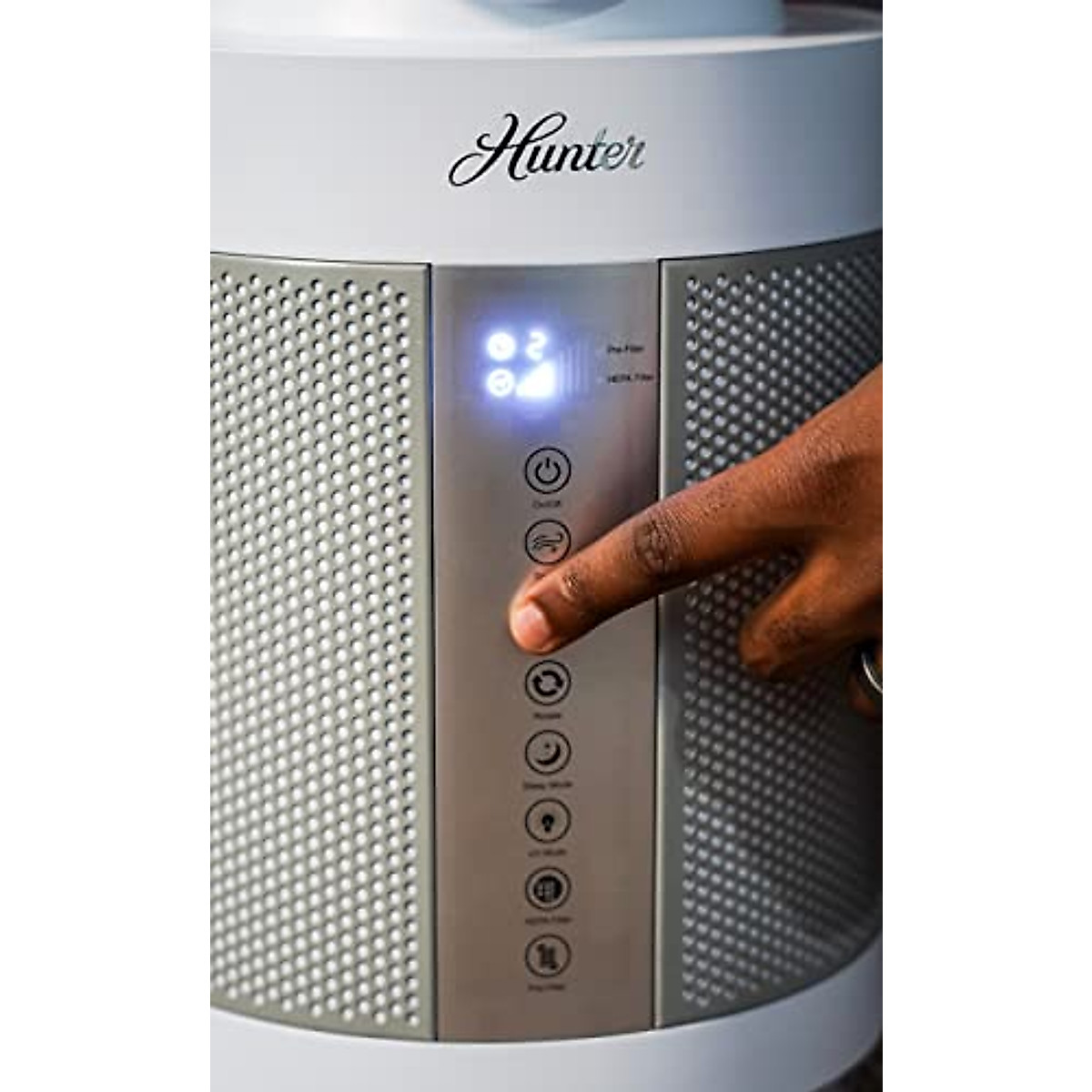 Hunter Fan Company Hunter HPF500 ExtremeAir Tower Air Purifier, 36" Tall, Black/Silver