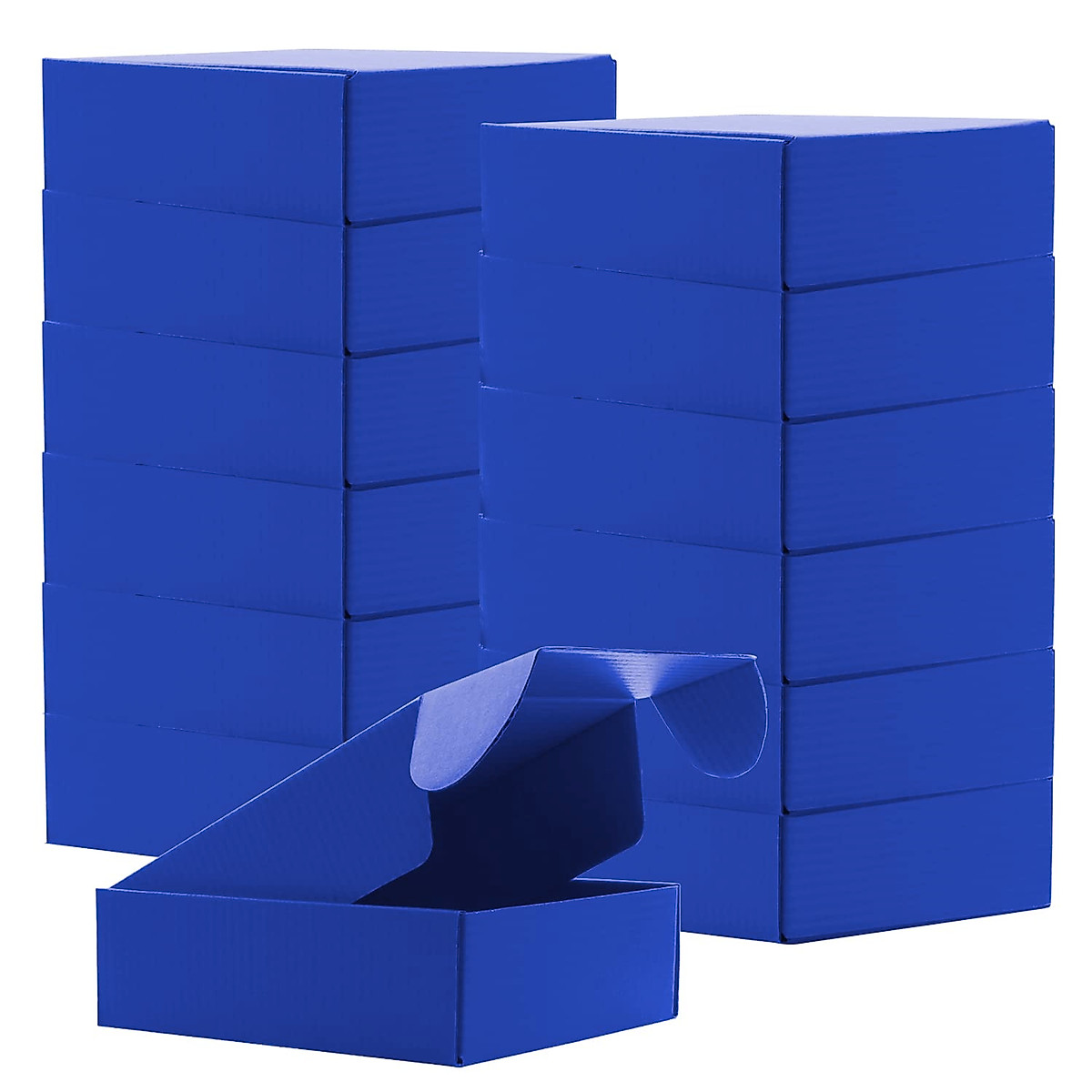 Cardboard Boxes Shipping Boxes,15 Pack Recyclable Corrugated Cardboard Box Small Mailing Storage Gift Boxes for Shipping, Mailing, Gifts Packaging, 6x6x2" (Dark Blue)