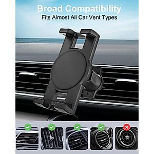woleyi Car Vent Tablet Mount, Air Vent Clip Tablet Holder for Car with Adjustable Metal Hook Clamp, Compatible with iPad Pro/Air/Mini, Galaxy Tabs/Z Fold, iPhone, More 4.7-13" Cell Phones and Tablets