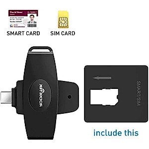 Type C CAC Reader, DOD Military USB C Common Access CAC Card Reader, USB Smartfold Type C Smart Card Reader SIM Card Reader Compatible with Windows, Mac OS (Mini Portable)