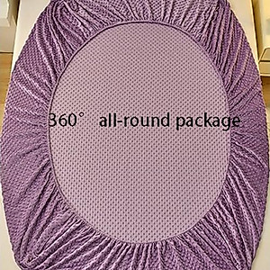 FCLDESHOP Standard Fitted Sheet,Autumn Winter Warm Bean Fleece Bedding Set, Solid Color Skin-Friendly Box Spring Bedspread Pillowcase,Dark Green,120 * 200cm (3pcs)