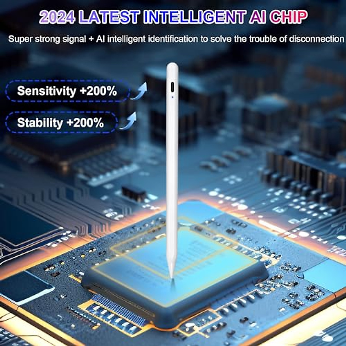 Pencil 1st Generation for iPad (USB-C 10 Min Quick Charge), Professional Student Pencil for iPad with Palm Rejection & Tlit, Stylus Pen for iPad 6-10, Air 3-5, Mini 5-6, Pro 12.9" 3-6, 11" 1-4