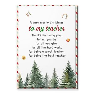 BlinkBlink Christmas Card for Teacher, Christmas Greeting Card with Envelope and Seal, Express Your Love and Warm Christmas Wishes for Your Teacher, Thoughtful Card for Him or Her, Thank You Teacher