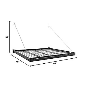 NewAge Products Pro Series Black 4'. x 4'. Wall Mounted Steel Shelf, Garage Overheads, 40402