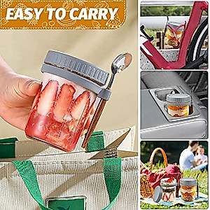 Nialnant Overnight Oats Containers with Lid and Spoon,2 Pack Mason Jars for Overnight Oats,Reusable Overnight Oats Jars for Yogurt Parfaits,Fruit,Vegetable