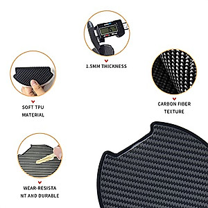 TANGSEN 4Pcs Universal 3D Carbon Fiber Texture Car Door Handle Paint Scratch Protector Non-Marking TPU Personalize Protective Pad Sticker
