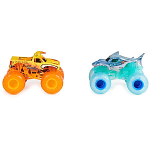 Monster Jam, Official El Toro Loco Earth Vs. Megalodon Surf 1:64 Scale Die-Cast Monster Trucks (Walmart Exclusive), Kids Toys for Boys Ages 3 and up