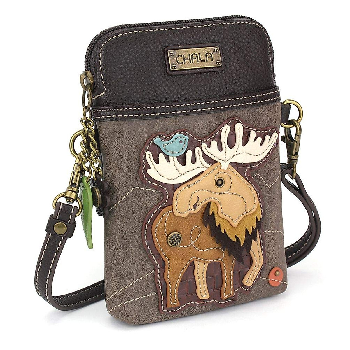 Chala Group Chala Handbags Moose Cellphone Crossbody Handbag - Convertible Strap, Stone Gray