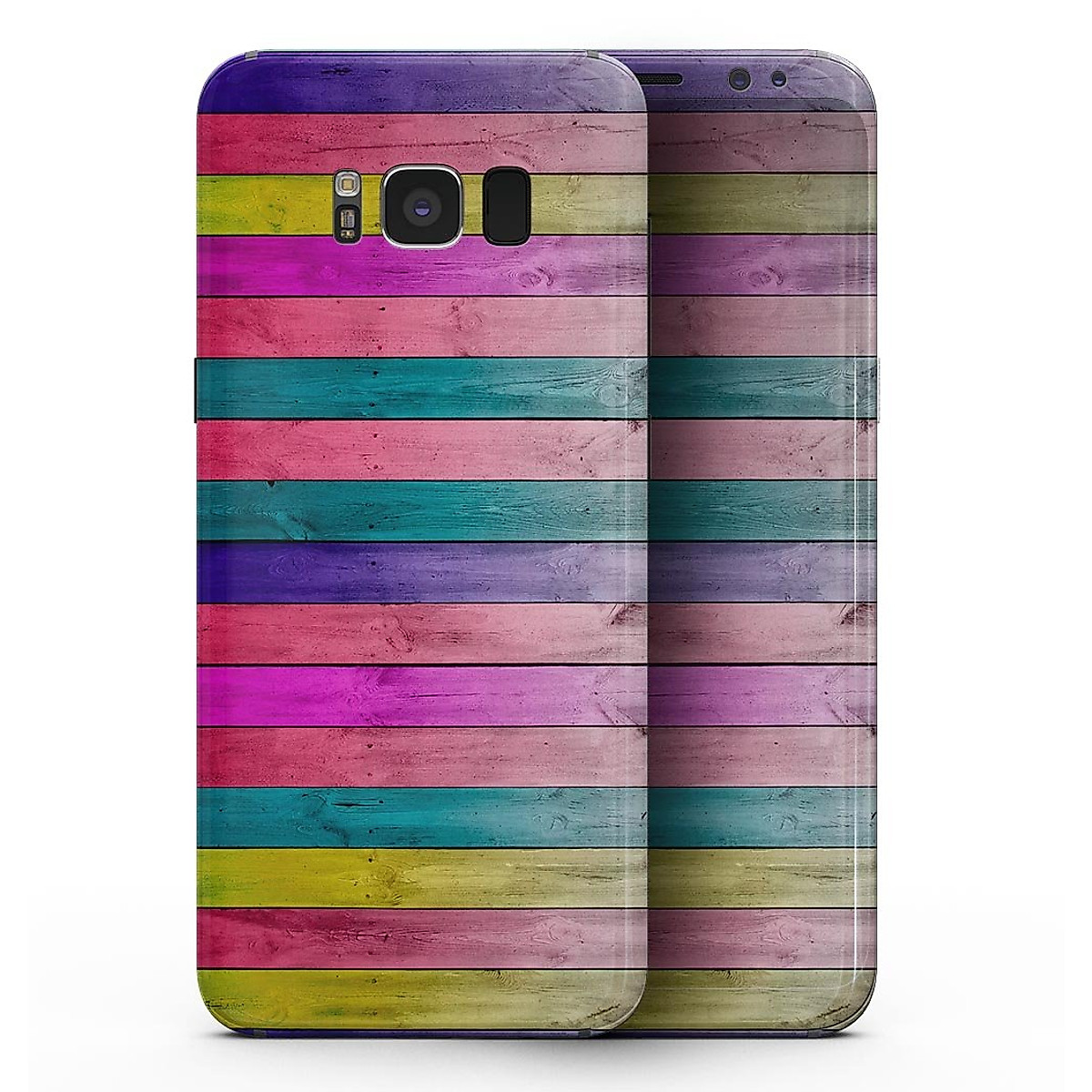 Design Skinz Design Skinz Vibrant Neon Colored Wood Strips Full-Body Wrap Decal Skin-Kit for The Galaxy S8 Plus