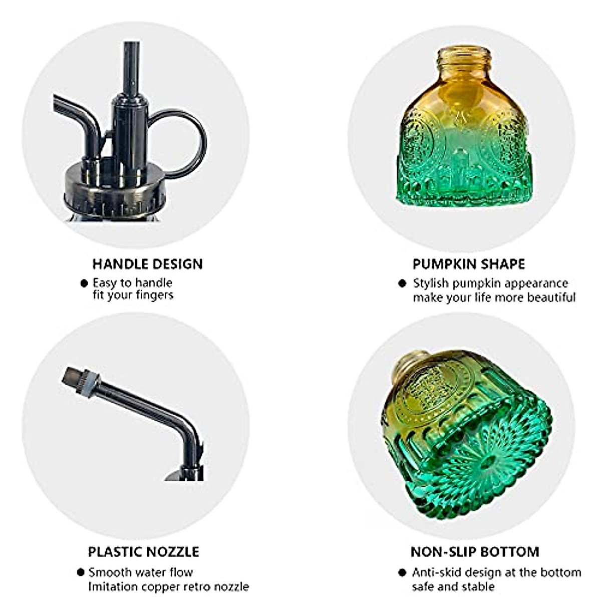 REFFU Plant Mister Spray Bottle 6.3 Inches Tall Vintage Plant Spray Bottle, Plant Sprayer Mister,Plant Spritzer, Watering Can with Top Pump for Indoor House Plants (Brown-Green Gradient)