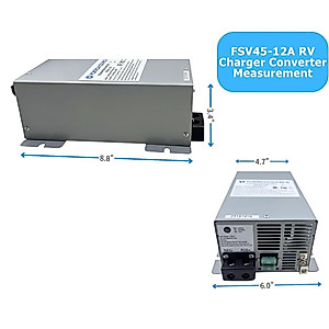 Fortron Source 45Amp RV Converter Charger SRV Series 45A Recreational Vehicle Power Supply AC-DC Converts 120VAC to 13.75VDC FSV45-12A