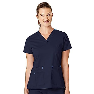 WonderWink Women's Wonderflex Verity Scrub Top, Navy, X-Large