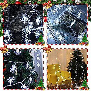 Christmas Lights Snowflake String Lights 19.6 ft 40 LED Fairy Lights Winter Wonderland Lighted Decor for Xmas Garden Patio Bedroom Party Decor Battery Operated Indoor Outdoor Celebration Lighting