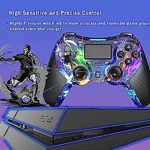 TERIOS Wireless Controller Compatible with PS4/Pro/Slim, Pa4 Controller with Built-in Speaker, Advanced Buttons Programming, Enhanced Dual Vibration, 14H Playing Time, Turbo Auto Fire (Starry Sky)