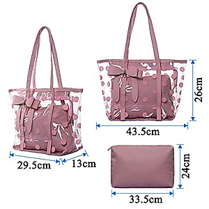 xhorizon FL1 Women Clear Tote Bag Purse Work Bag Waterproof Travel Bag Beach Handbag Gym Sports Bag (Blue)