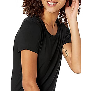 Amazon Essentials Women's Short-Sleeve Maxi Dress, Black, Medium