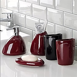 WYKDD European-Style Bathroom Five-Piece Set Ceramic Toothbrush Cup Wash Set Bathroom Supplies Set