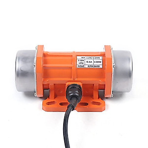 Concrete Vibrator Vibration Motor AC 110V 120W Electric Vibrating Motor Single Phase 3600 RPM Asynchronous Vibration Motor 6.6ft Cable for Shaker Table