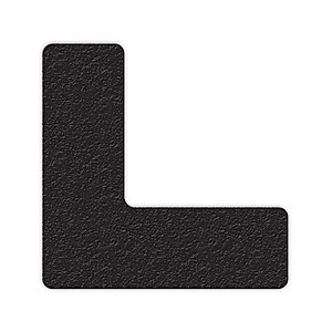 INCOM Manufacturing: 5S / Lean Textured Floor Organization Layout Markers – L/Corner Shape, 6 inch x 6 inch, Black (Pack of 25)
