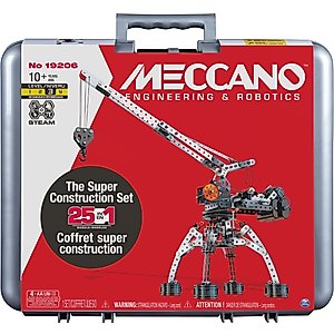 Meccano, Super Construction 25-in-1 Motorized Building Set, STEAM Education Toy, 638 Parts, for Ages 10+