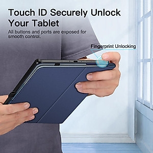 Fintie Folio Case for Amazon Fire Max 11 (13th Generation, 2023 Release) - Premium Vegan Leather Slim Fit Folding Stand Cover for Fire 11 Max Tablet with Auto Sleep/Wake, Ocean Marble